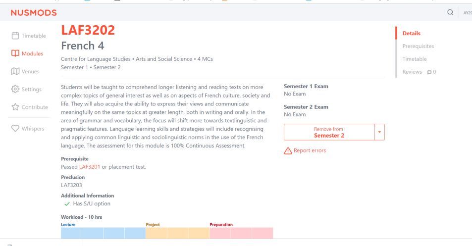 NUSMods | 我们是官方排课平台啦！_review
