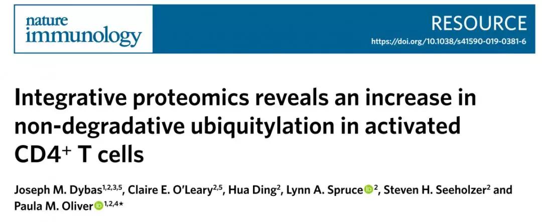 Nat Immunol:蛋白质组学揭示T细胞活化中的非降解型泛素化修饰_研究