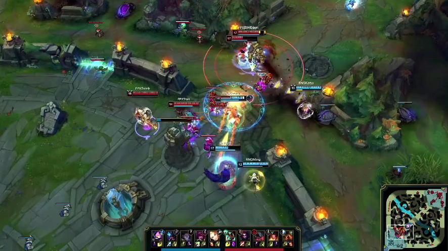 RNG连胜被FPX终结，这两局Uzi和Ming在9分钟时，总是会被4打2！_rng