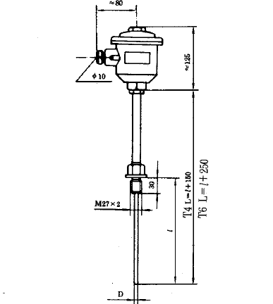 WZPK-24防爆铠装热电阻(固定螺纹带隔爆接线盒)_温度