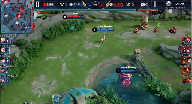 王者荣耀世冠赛：互换水晶，0.5秒的竞速！eStarPro3:1击败KZ_阵容