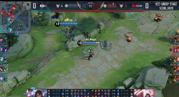 王者荣耀世冠赛：互换水晶，0.5秒的竞速！eStarPro3:1击败KZ_阵容