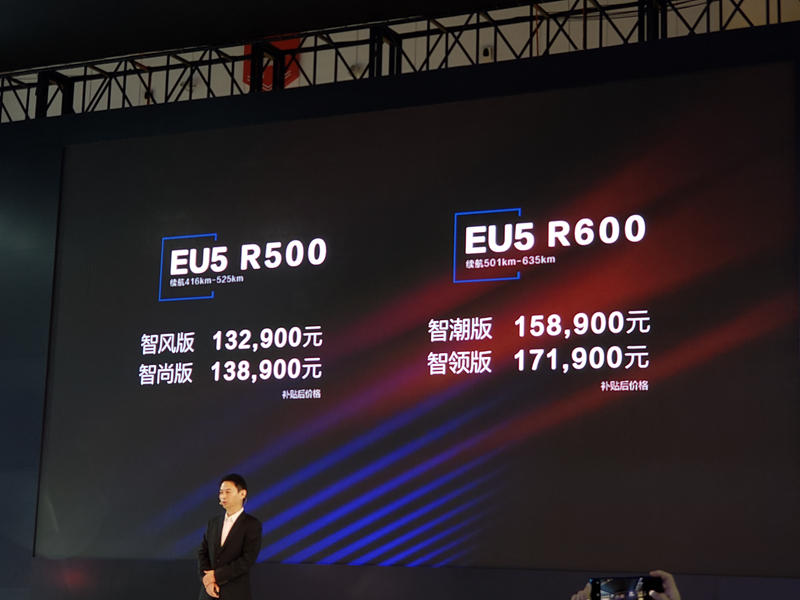 NEDC工况续航501km，补贴后15.98万元起，北汽EU5 R600车型上市_搜狐汽车_搜狐网