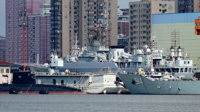 舰闻杂谈：053H3型连云港舰悄然变更舷号，变身F16再立新功_护卫舰