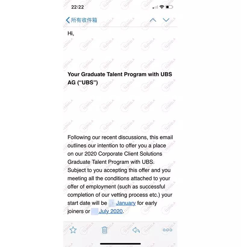 秋招进度 | UBS 已发2020申请季伦敦地区全职Offer_Spring