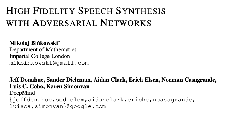 DeepMind推出GAN-TTS：用生成对抗网络实现高保真语音-搜狐大视野-搜狐新闻