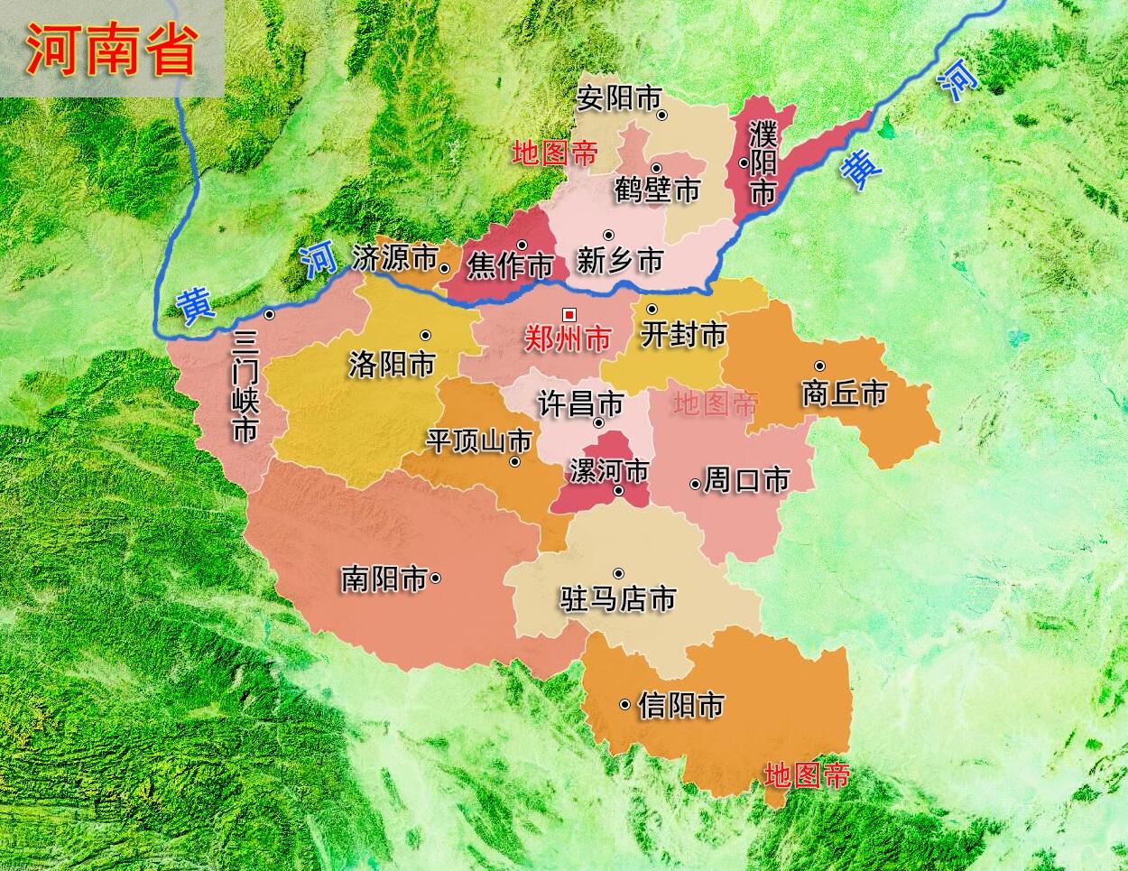 19张地形图，快速了解河南省各地级市 中国