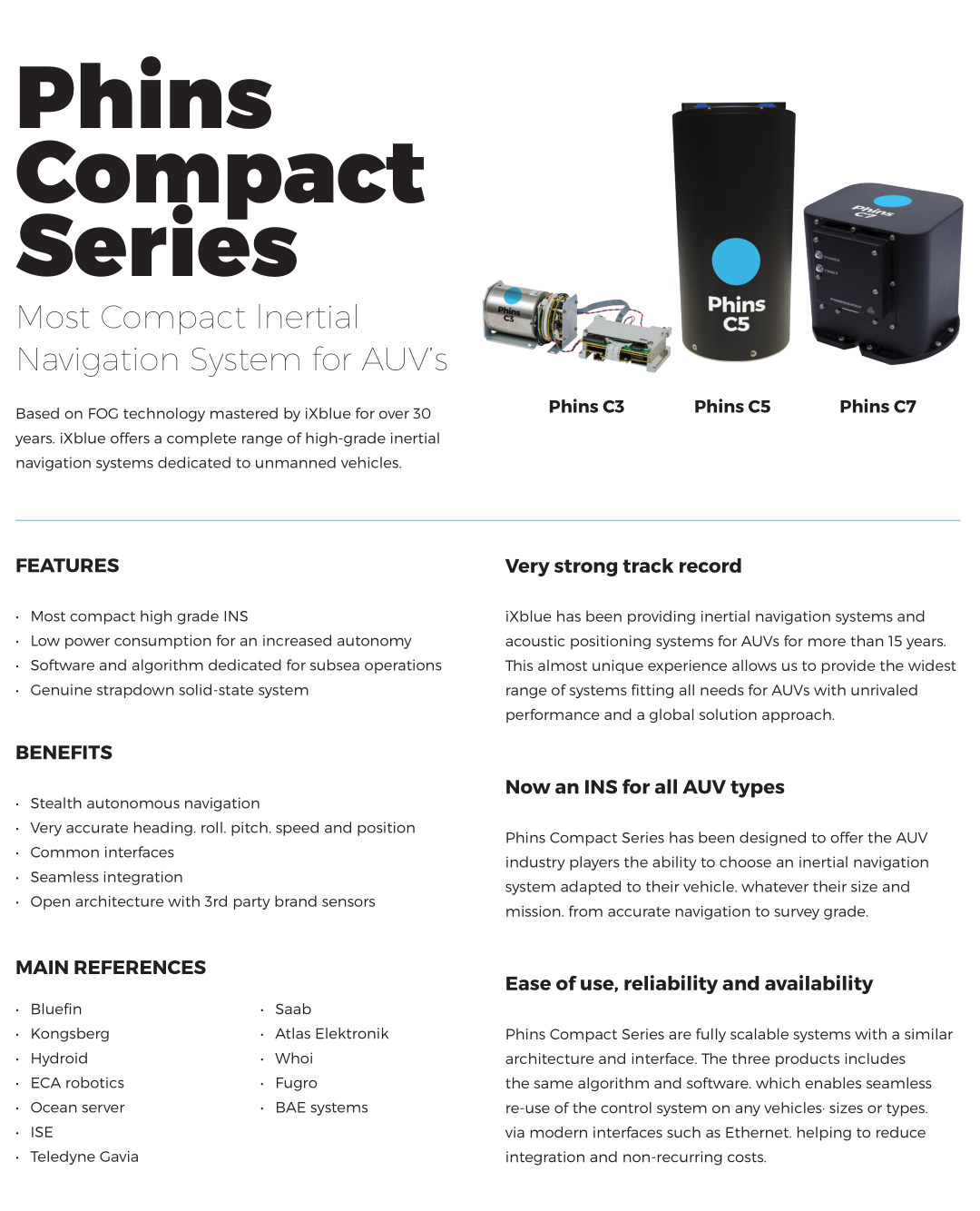 iXblue Phins Compact系列水下惯性导航系统_机器人