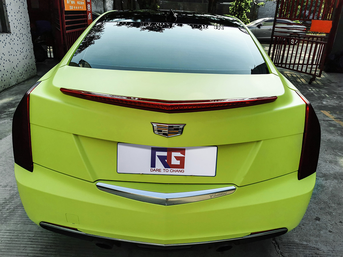 凯迪拉克atsl车身改色钛金嫩芽绿 RG瑞集改色膜广州总店出品_搜狐汽车_搜狐网