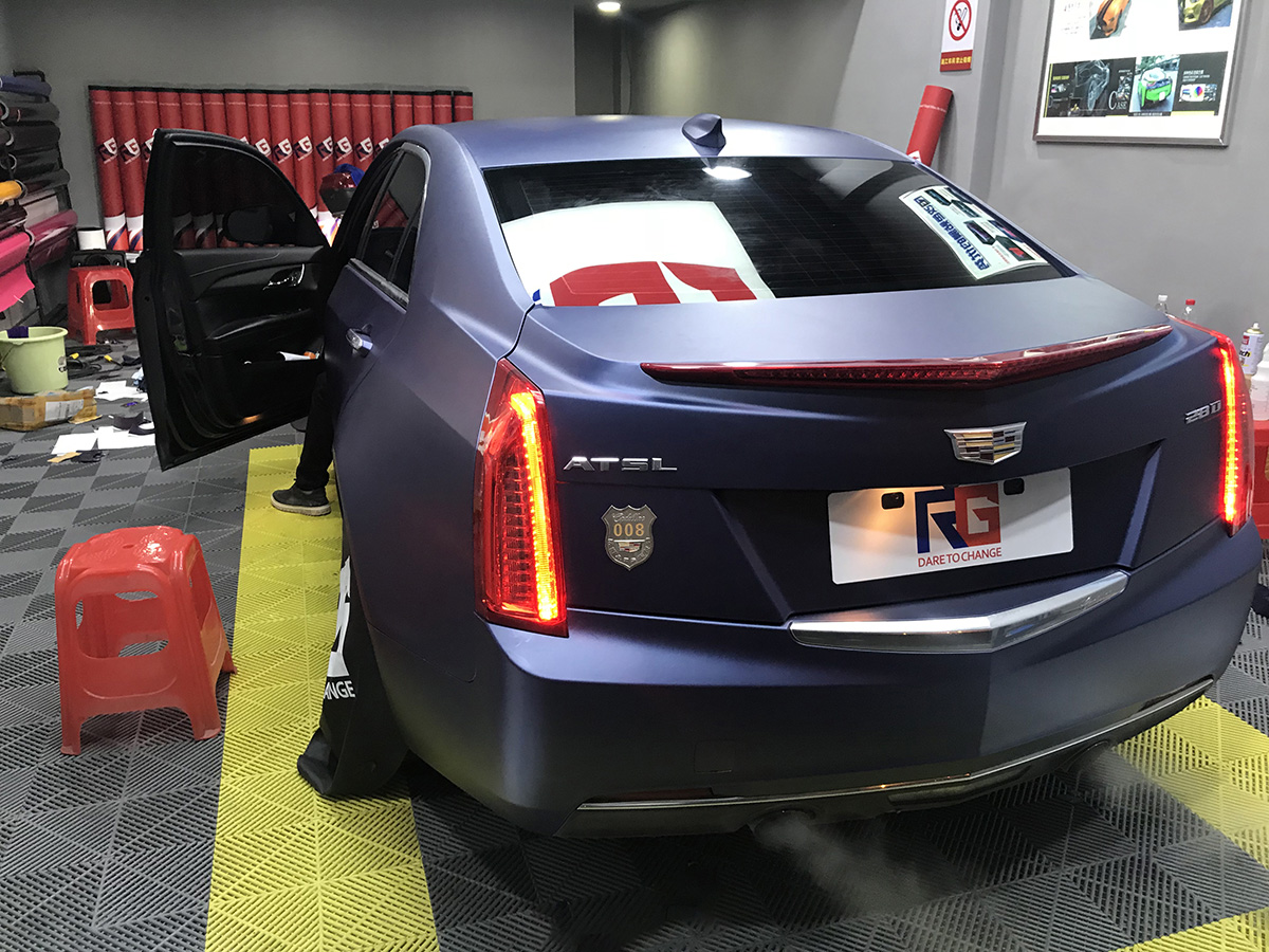 凯迪拉克ATSL车身改色钛金冷夜蓝 RG瑞集改色膜湖南岳阳加盟店出品_搜狐汽车_搜狐网