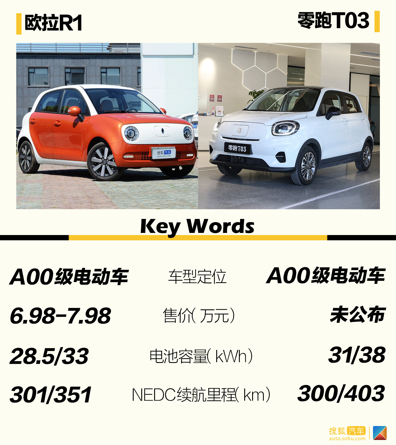 10万以内的A00级电动车 欧拉R1/零跑T03两个“萌宠”的较量_搜狐汽车_搜狐网
