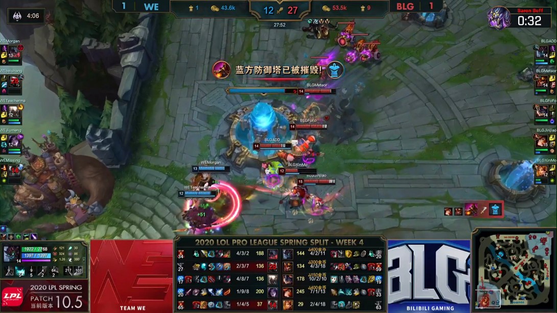 LOL：让一追二拿下WE，BLG终结6连败，中单fofo才是真大腿？_选择了