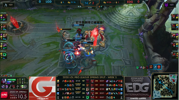 EDG前期完美运营被LGD一波击溃 LGD新阵容初见成效！_挖掘机