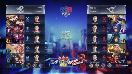 王者荣耀KPL：DYG3:1RW侠，五连胜稳居西部第一_暴君