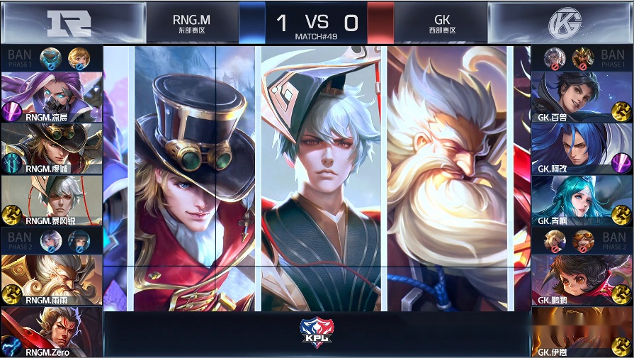 2020KPL春季赛：凉晨机智抢龙，GK拿元芳应对兰陵王效果不佳_阵容