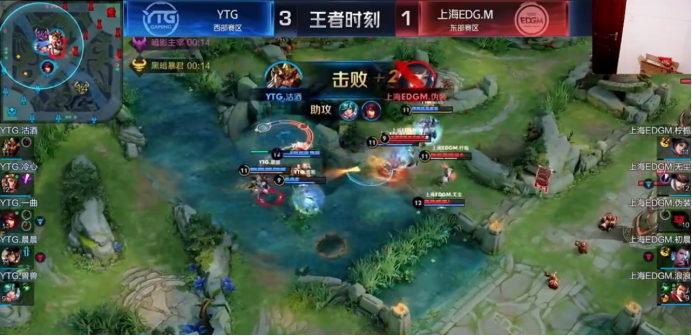 KPL春季赛：YTG新阵容发挥强势 EDGM毫无状态被碾压_比赛