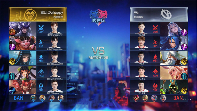 KPL春季赛：QGhappy拿下四连胜，VG状态不佳_露娜