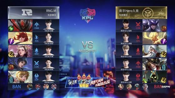 王者荣耀KPL：RNG.M 3:0 Hero久竞，七连胜成功“超神”_马可波罗