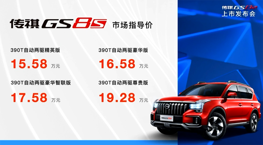 这一次换个姿势！ 大5座SUV传祺GS8S起售15.58万元_搜狐汽车_搜狐网
