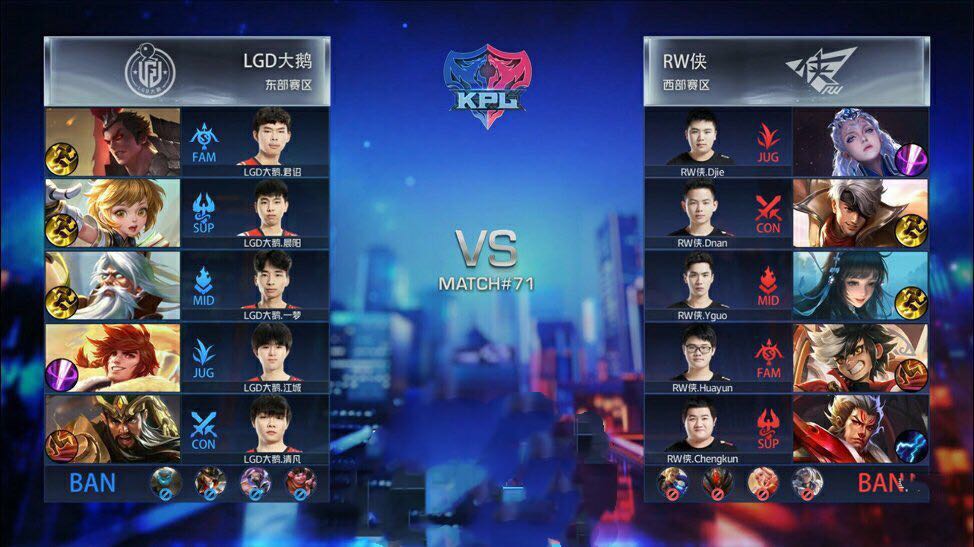 KPL：LGD大鹅零封对手，RW侠菜出天际稳定倒数第一_比赛