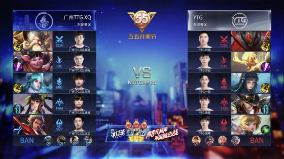 王者荣耀KPL：落幕回归首发，TTG.XQ 3：0 轻取YTG_裴擒虎