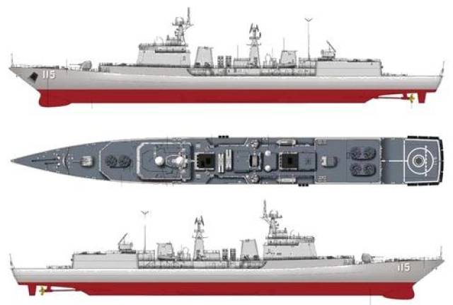 056型护卫舰三视图,052b型驱逐舰,052c驱逐舰_大山谷图库