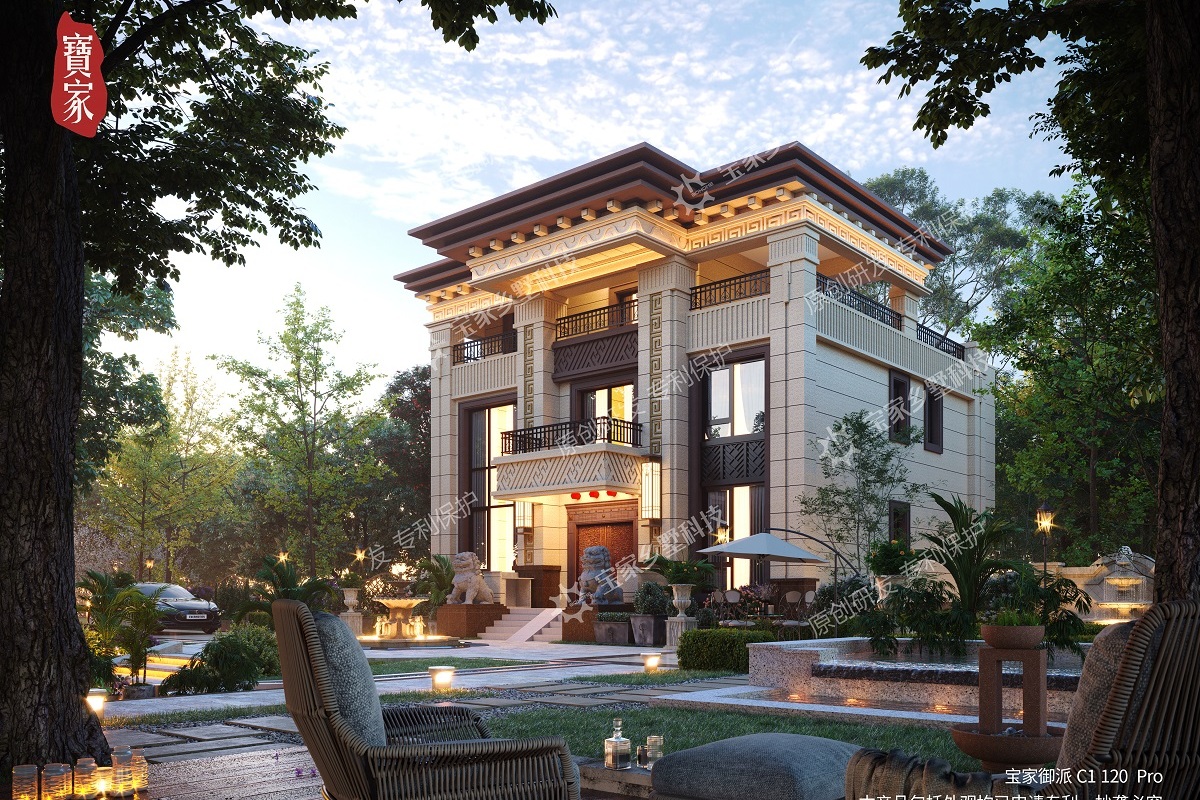 2020建房节宝家乡村别墅C1新品，诠释在小宅基地上如何建豪宅_空间