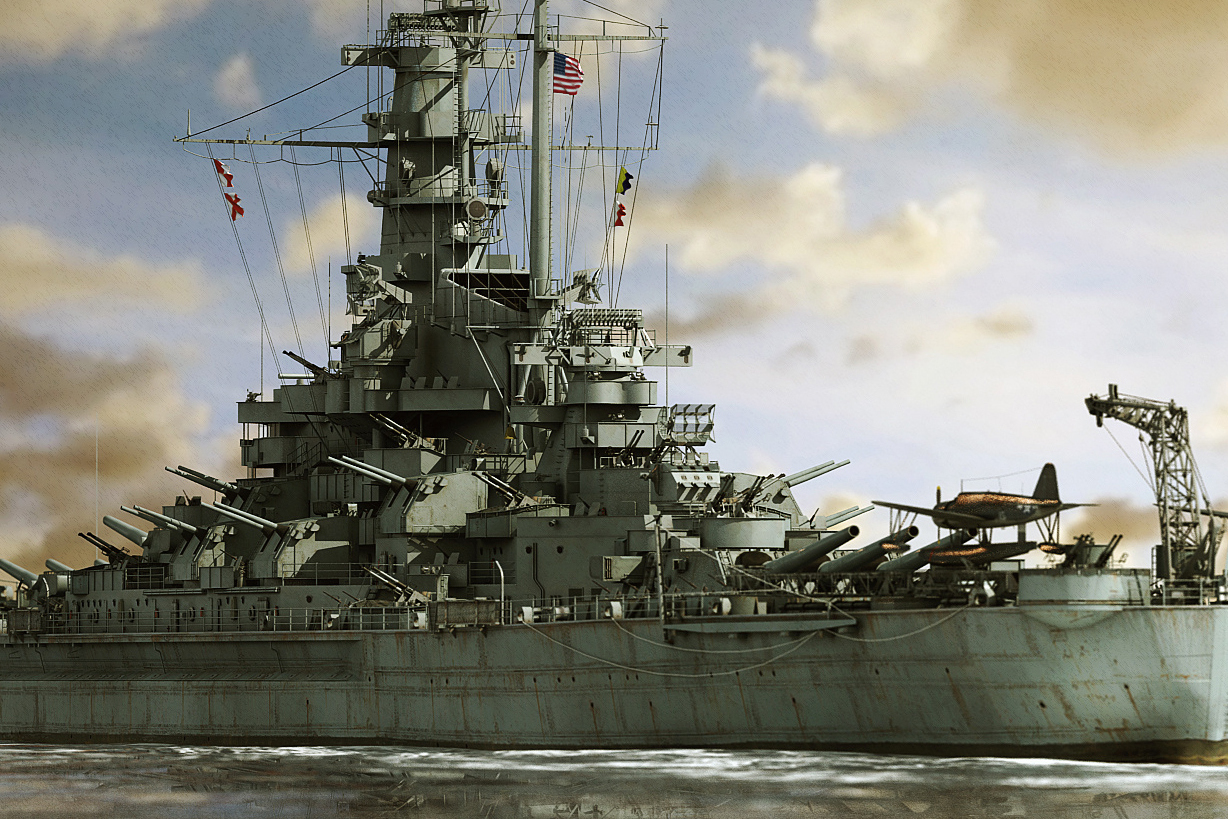 美军重型16英寸巨炮战舰，多次掩护友军航母，挫败日军疯狂反扑_南达科他号