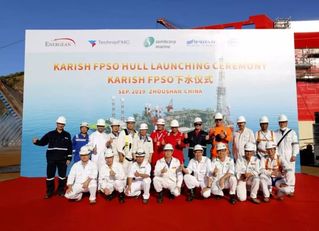舟山中远海运重工Karish FPSO 项目成功下水-搜狐大视野-搜狐新闻