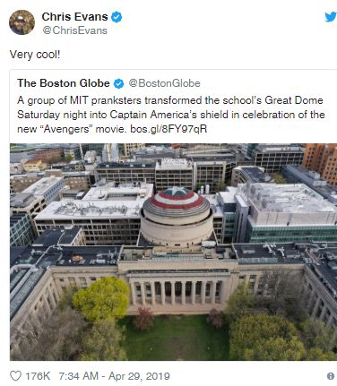 MIT圆顶惊现美队盾!美队实名点赞!美东最会玩的大学就服MIT_图片