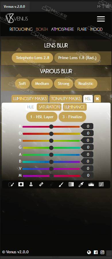 Venus Retouch Panel Mac(PS润色美白磨皮插件)_功能