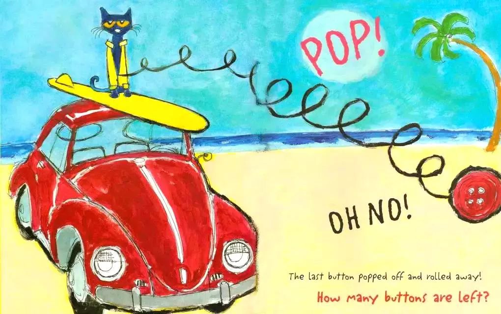 【有声绘本】《Pete the Cat and His Four Groovy Buttons》皮特猫和它四颗时髦的纽扣_扣子