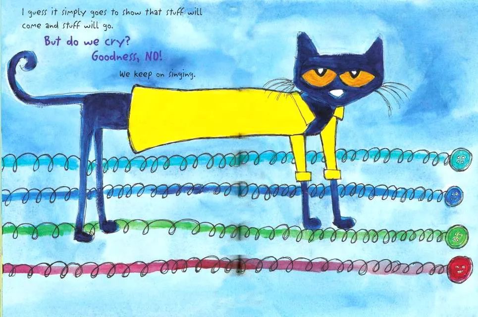 【有声绘本】《Pete the Cat and His Four Groovy Buttons》皮特猫和它四颗时髦的纽扣_扣子