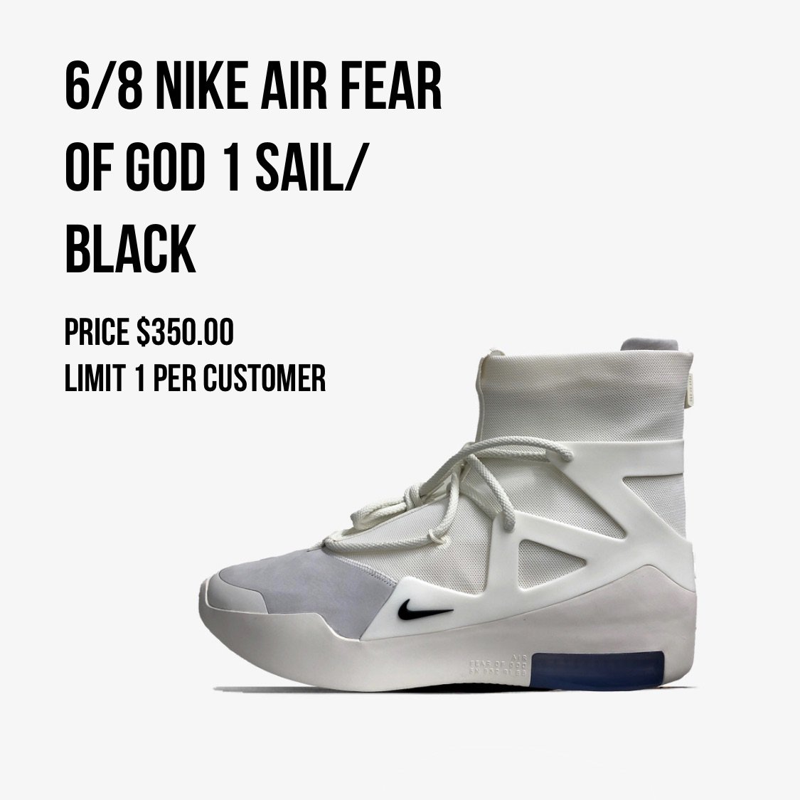 Nike x FOG 1 Sail 日区已上架确认发布日期！美国只发三家店？_Air