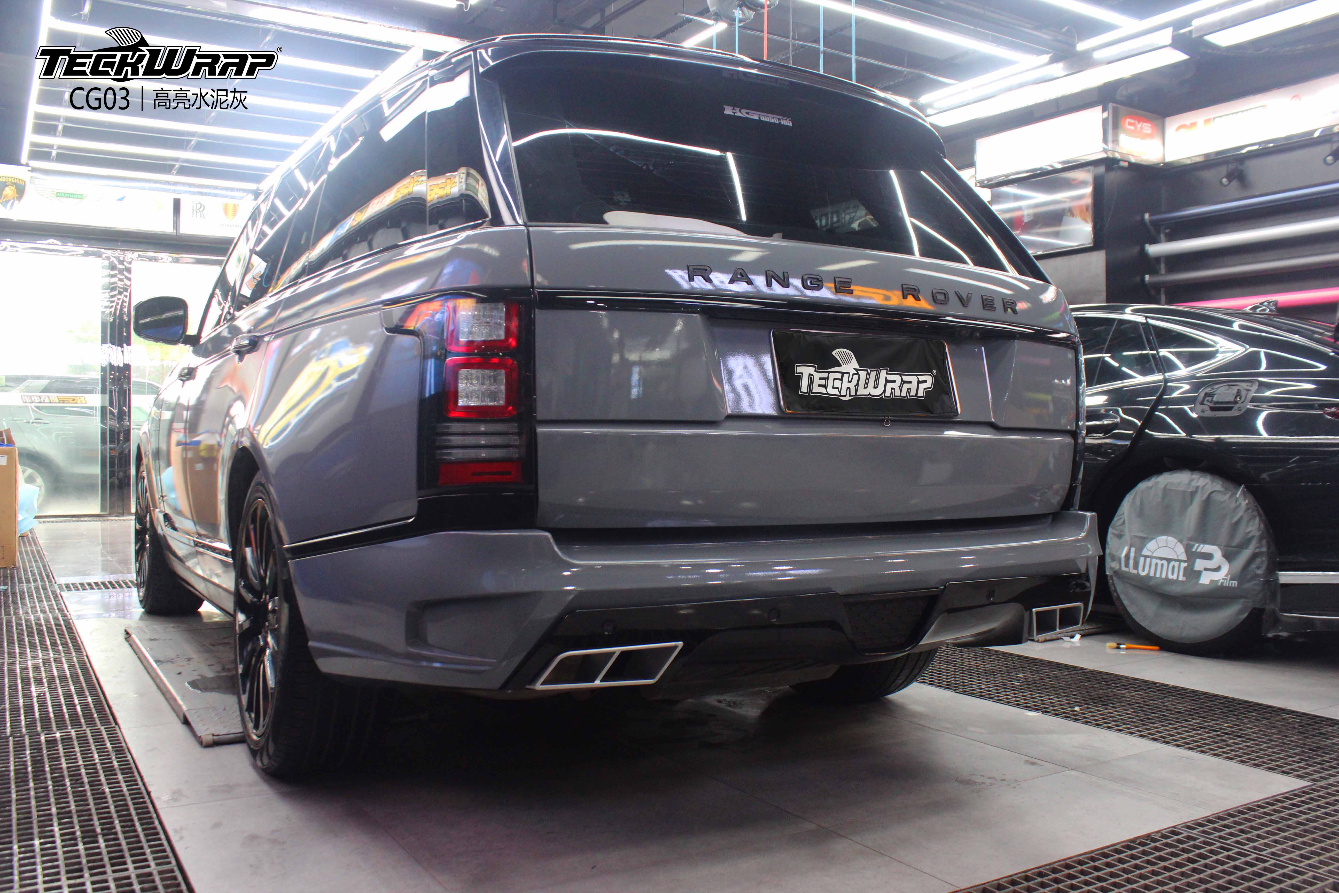 路虎揽胜汽车改色贴膜TeckWrap美国秃鹰CG03高亮水泥灰_搜狐汽车_搜狐网