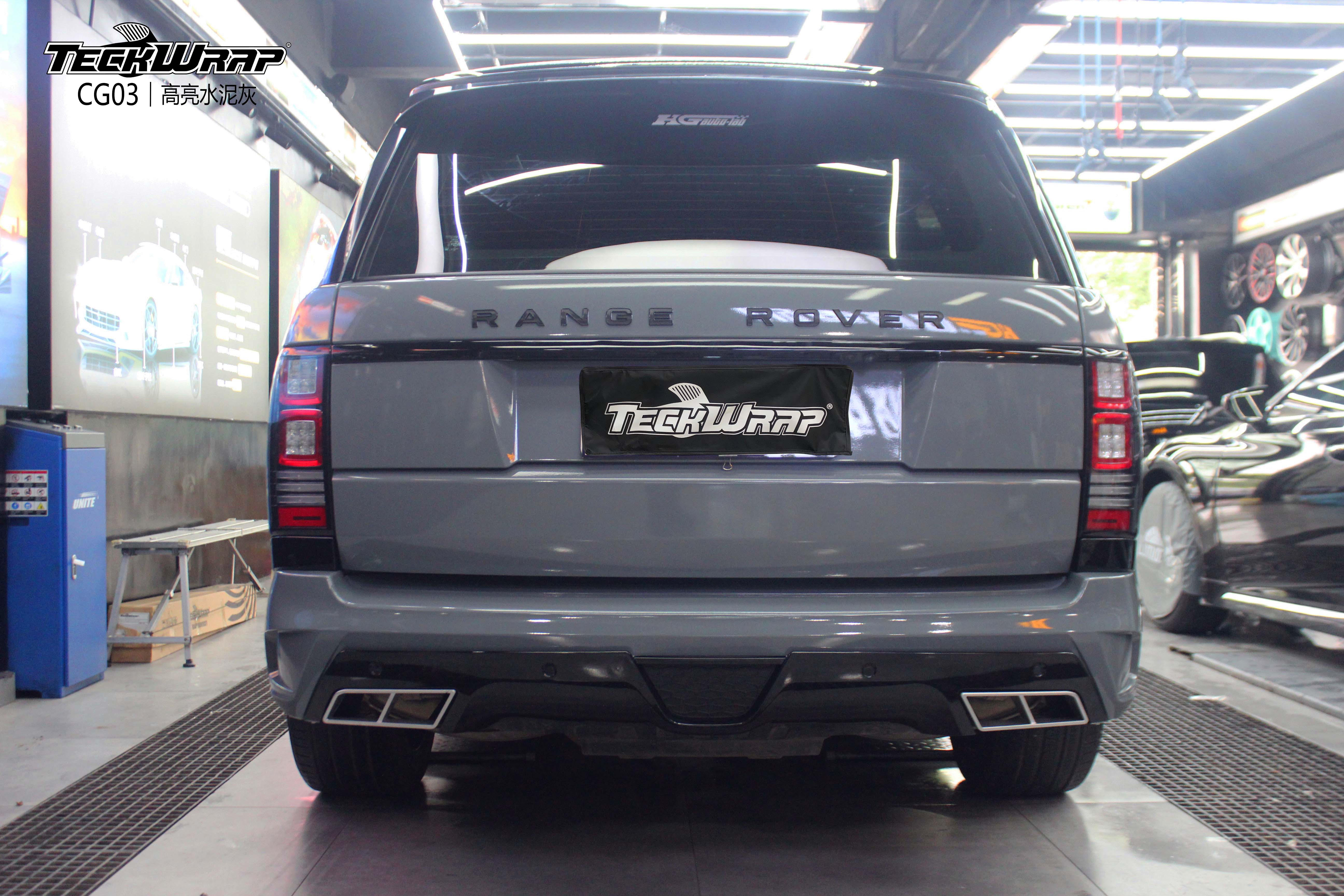 路虎揽胜汽车改色贴膜TeckWrap美国秃鹰CG03高亮水泥灰_搜狐汽车_搜狐网