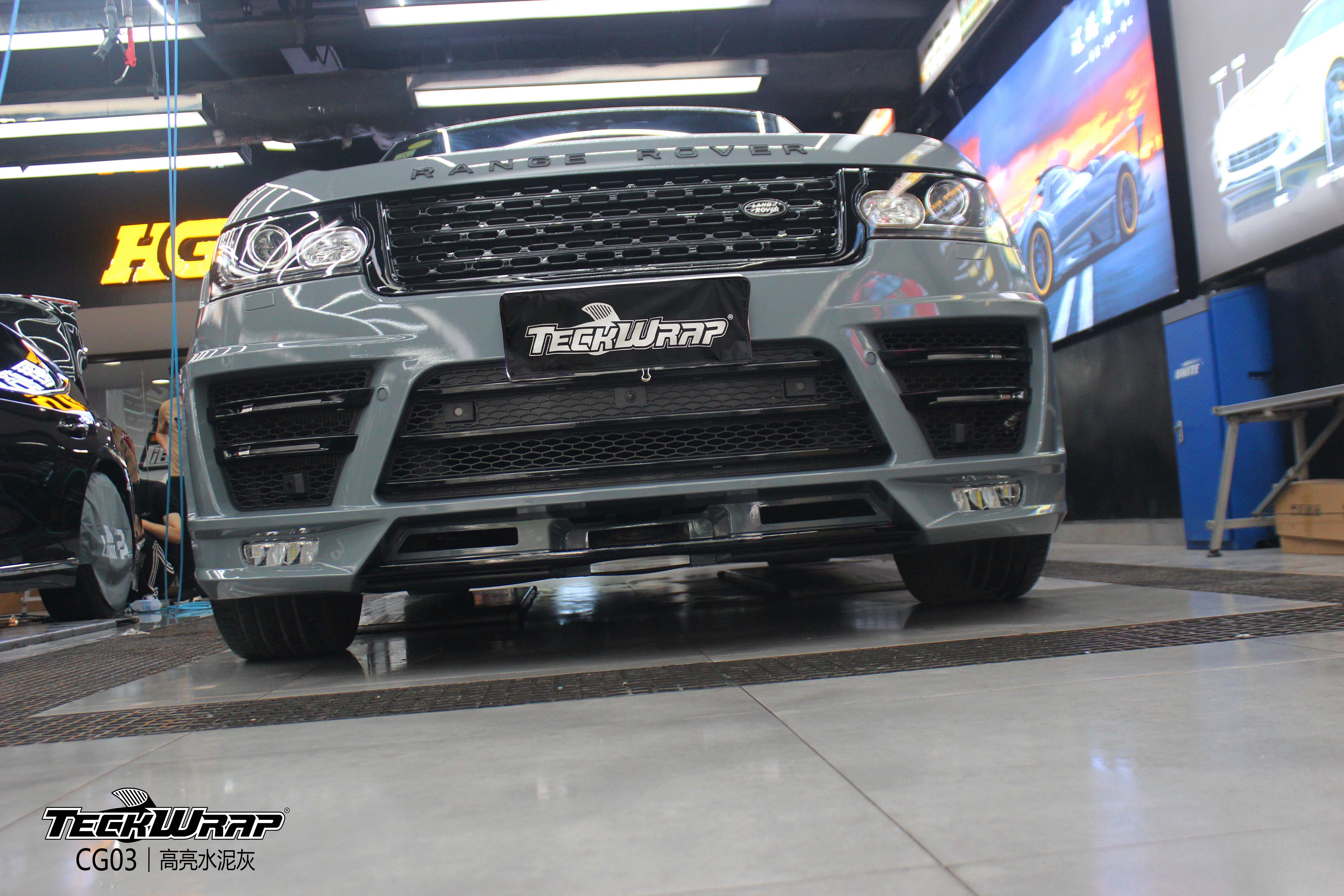 路虎揽胜汽车改色贴膜TeckWrap美国秃鹰CG03高亮水泥灰_搜狐汽车_搜狐网