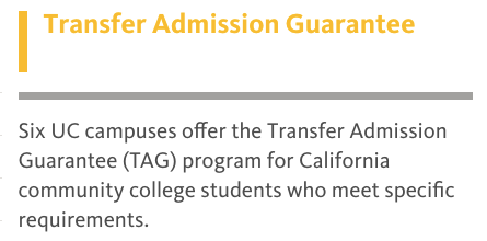 UC TAG 加州大学系统转校保录项目 史上最全介绍_初进行