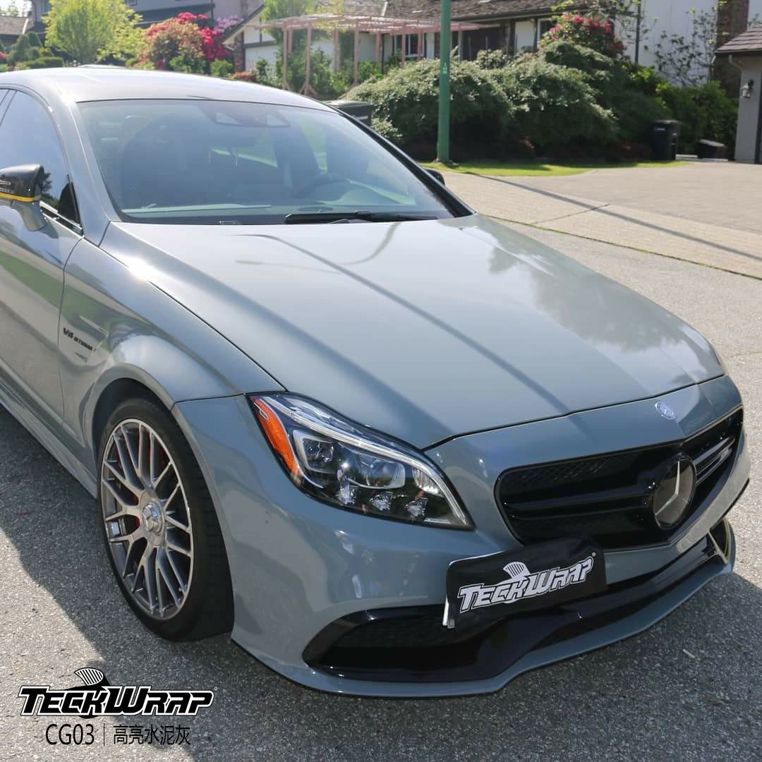 奔驰CLS汽车改色贴膜TeckWrap美国秃鹰CG03 高亮水泥灰_搜狐汽车_搜狐网