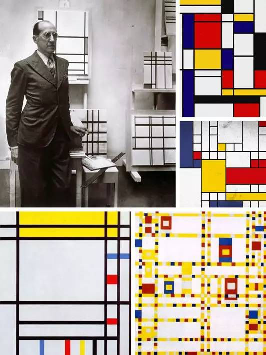 艺术时尚/ 经典格子之恋。_蒙德里安