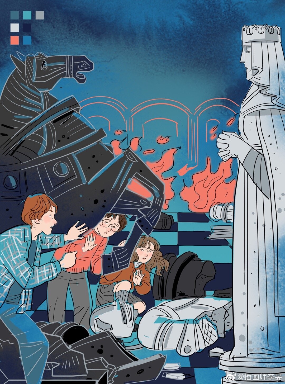 从线稿到配色，吹爆！还为《哈利波特》绘制了封面~_中国