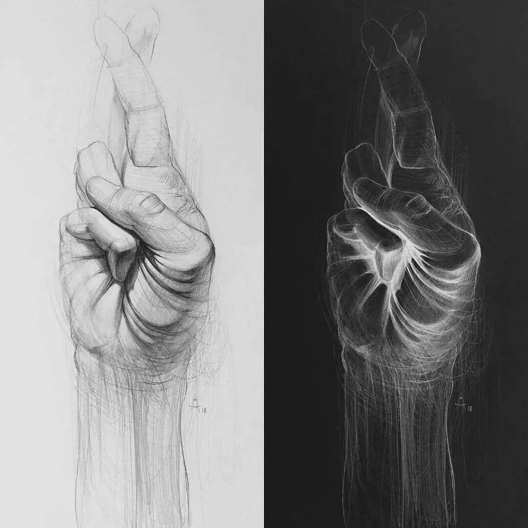 韩国艺术家WanJin GIM彩铅作品欣赏_笔触