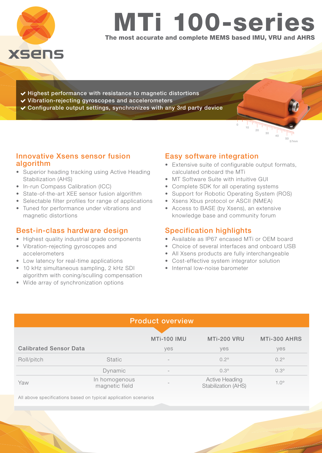 XSENS MTi-300 姿态航向参考系统_量程