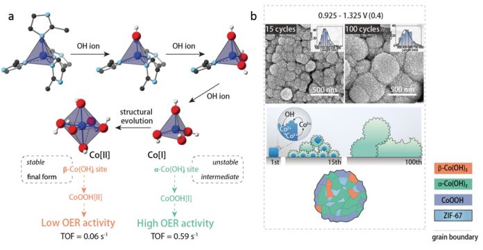 原位电化学谱图法精细剖析OER反应ZIF-67 转变过程_Figure