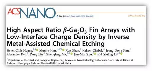 ACS Nano：美国Xiuling Li教授在金属辅助化学蚀刻研究领域的进展_MacEtch