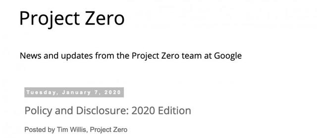 谷歌Project Zero调整漏洞揭露政策，漏洞细节通报后90天才公开_软件