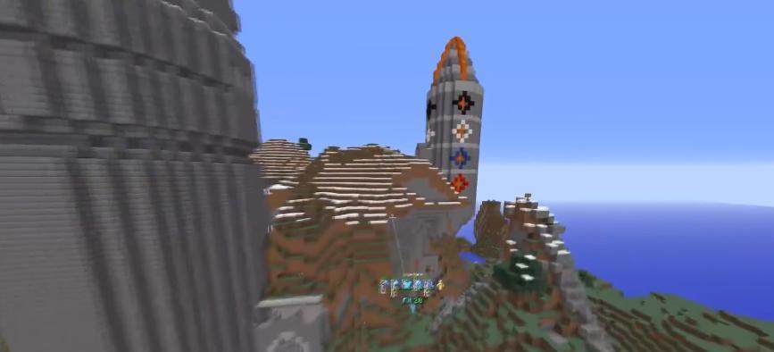 我的世界2B2T神级建筑揭秘！POB老巢极度奢华 核弹岛构思巧妙_大陆