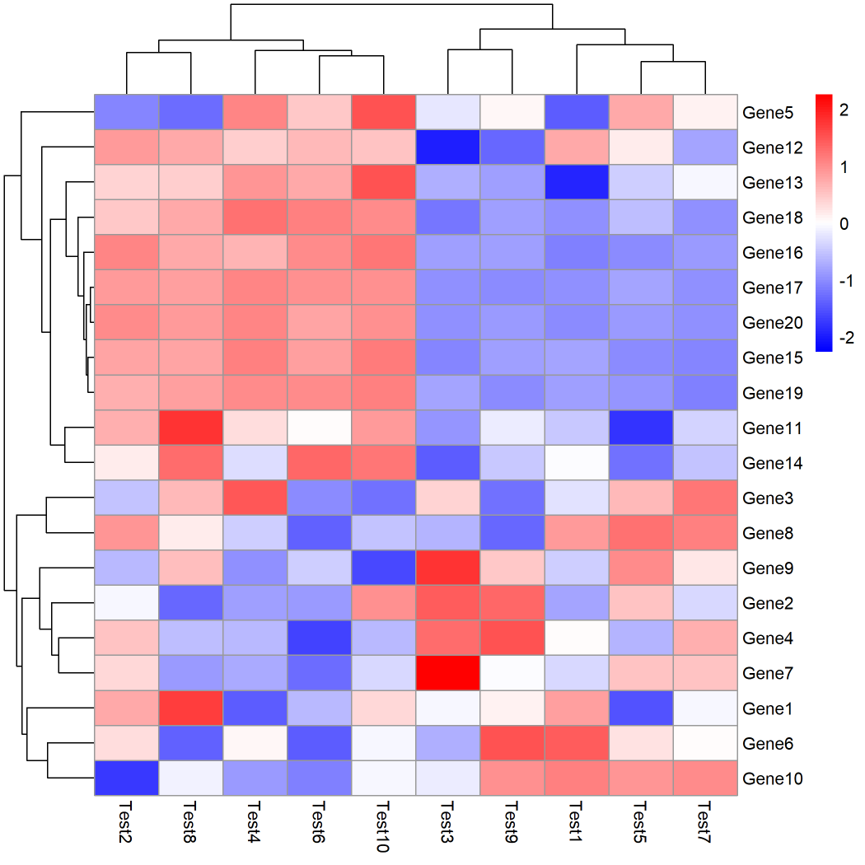 蛋白组学研究，R语言实用技巧—热图，运用pheatmap包方法_test