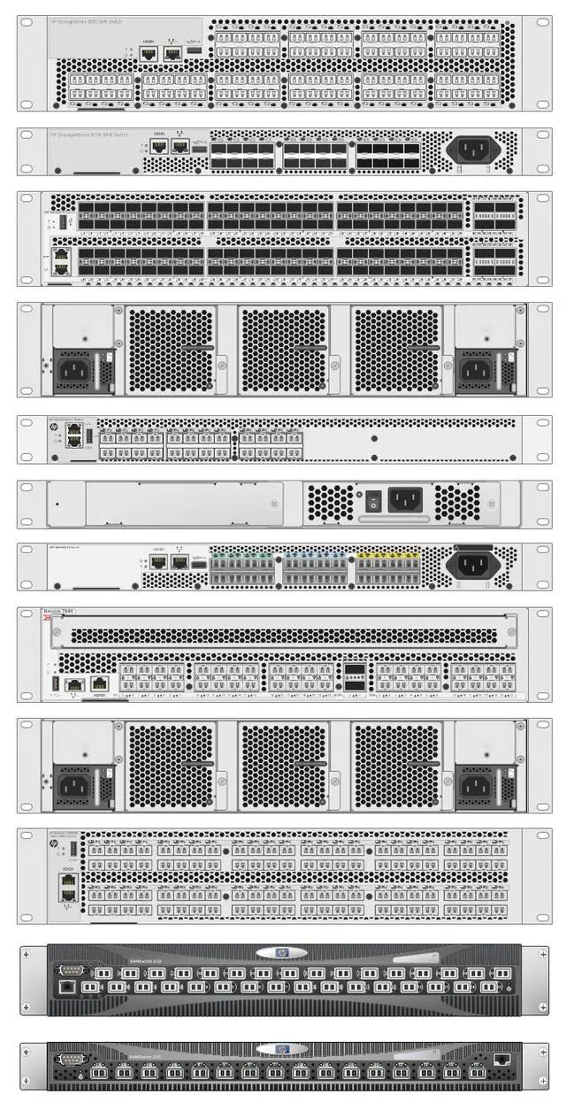VISIO形状图库-H3C/HP/HPE 服务器/网络/安全/存储_机架式