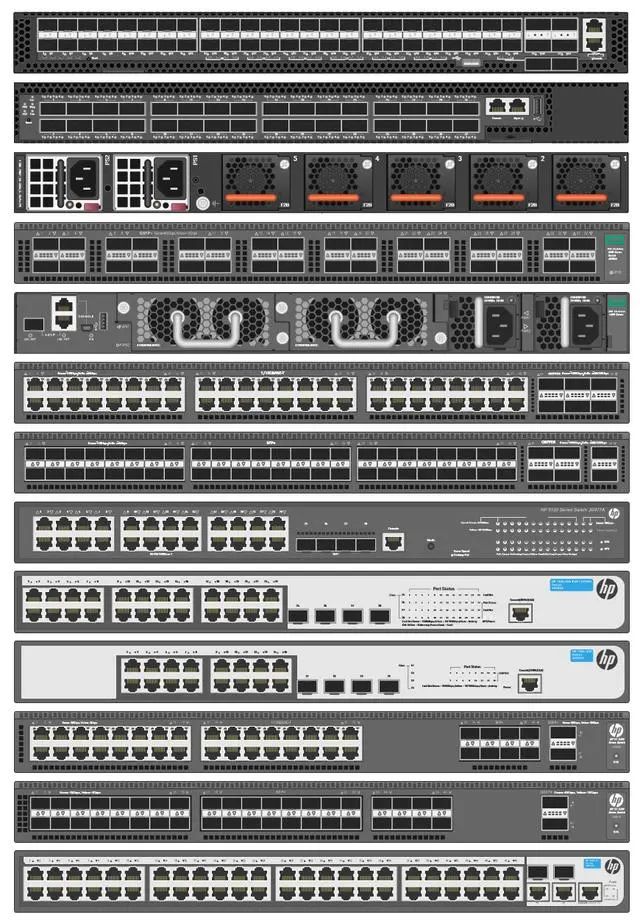 VISIO形状图库-H3C/HP/HPE 服务器/网络/安全/存储_机架式